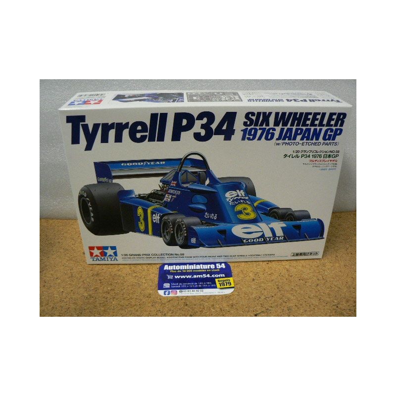 1976 Tyrrell P34 Six Wheeler Formula1 20058-4200 Tamiya Maquette 1/24