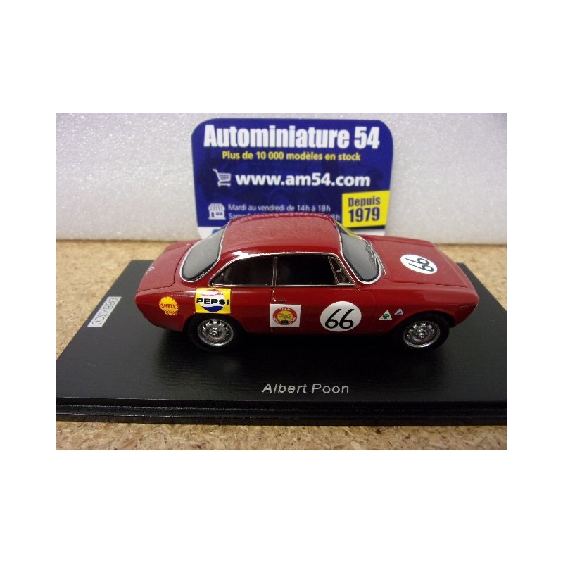 1967 Alfa Roméo GTA Team HK n°66 Albert Poon Singapore GP SA272 Spark model