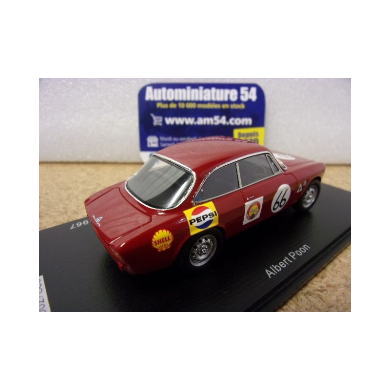 1967 Alfa Roméo GTA Team HK n°66 Albert Poon Singapore GP SA272 Spark model