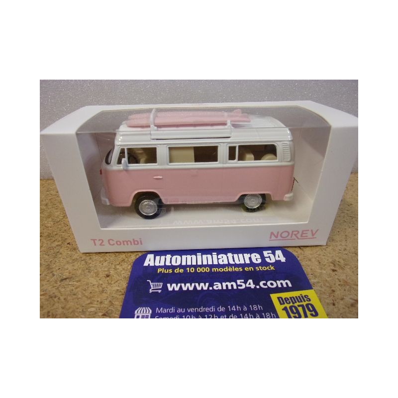 Volkswagen combi T2b Camper surf White - Pink 841102 Norev Jet Car